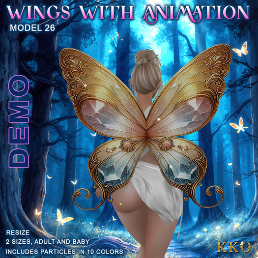 Second Life Marketplace - [KKO] Wings with animation - Model 26 DEMO